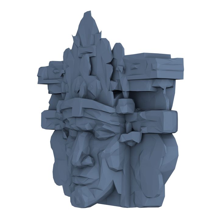 3D Printable Aztec Sculpture Low Poly by 1xMerch